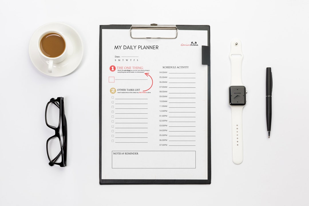 THE ONE THING Minimalist Printable Digital Daily Planner, to Do Tasks ...