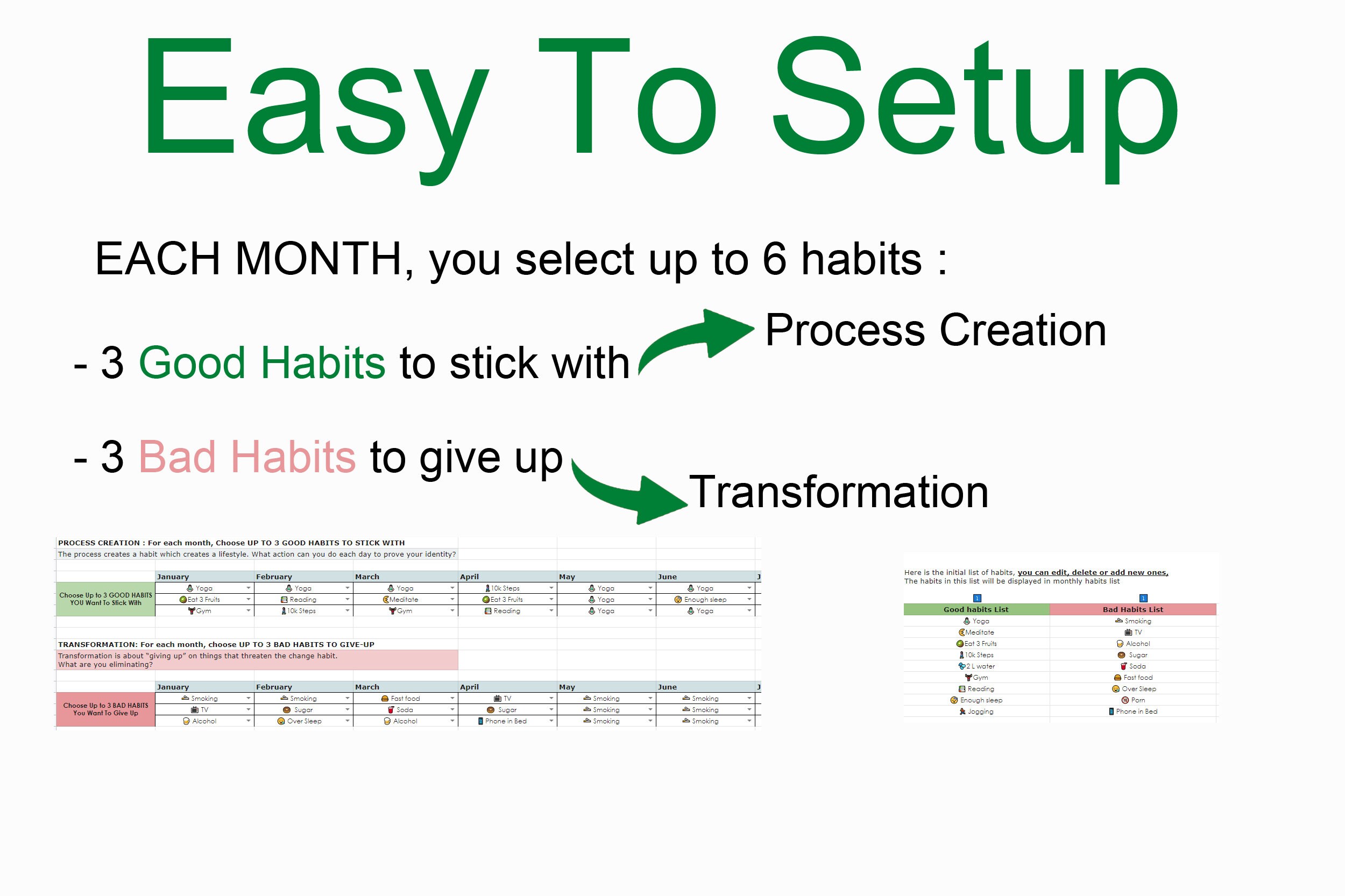 Habit Tracker Spreadsheet 2024 Google Sheets Habit Tracker Daily Habit ...