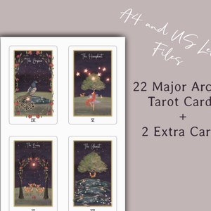 Printable Tarot Deck, Enchanted Forest Tarot Cards, Tarot Card Deck ...