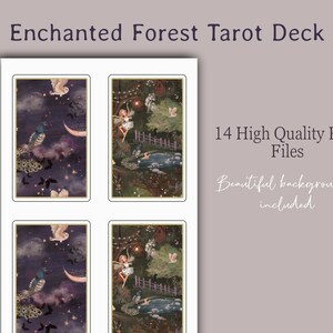 Printable Tarot Deck, Enchanted Forest Tarot Cards, Tarot Card Deck ...