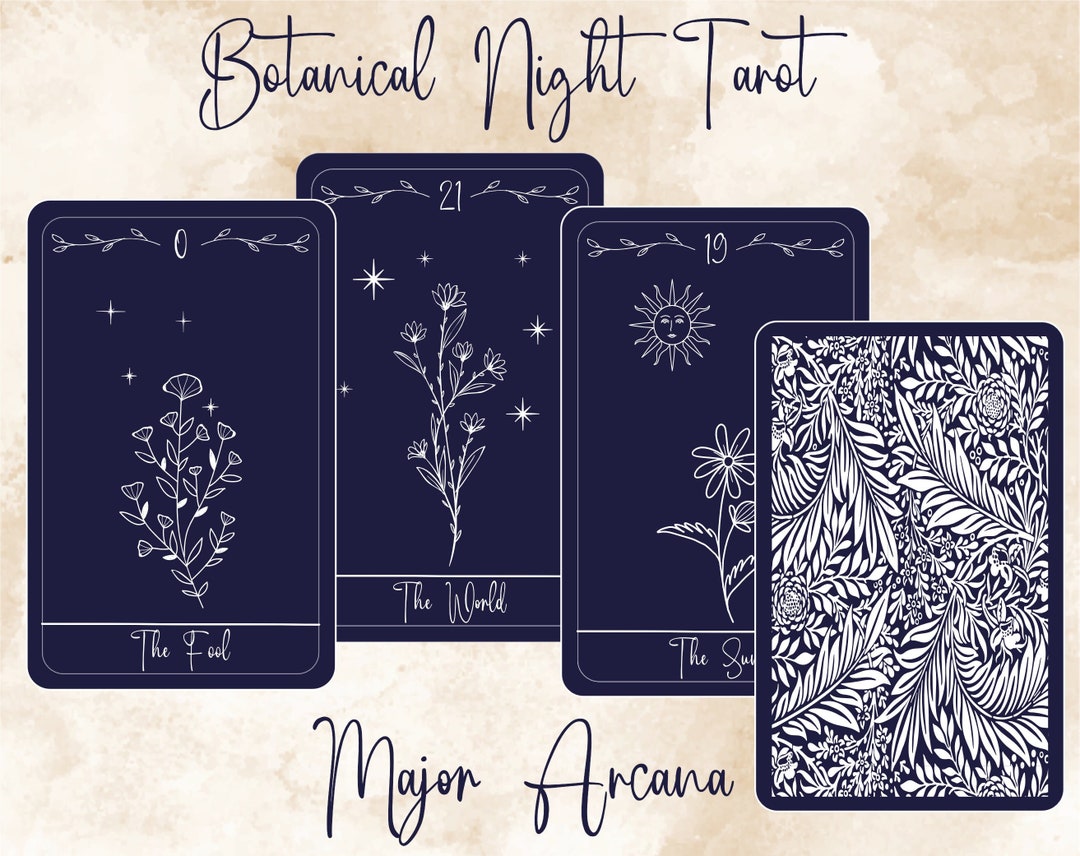 Botanical Tarot Printable Tarot Cards | Unique Tarot Deck | Major ...