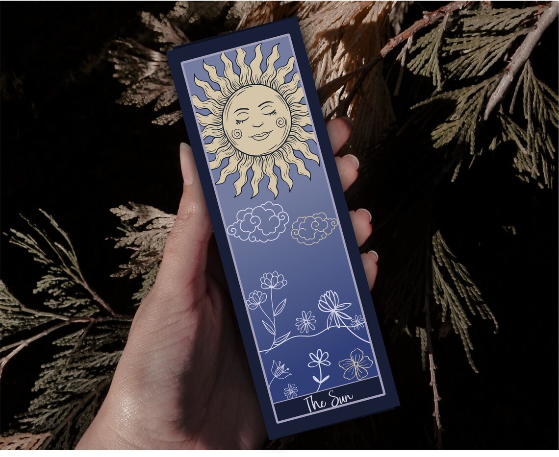 Tarot the Sun and Moon Bookmark, Tarot Bookmark, Tarot Workbook ...