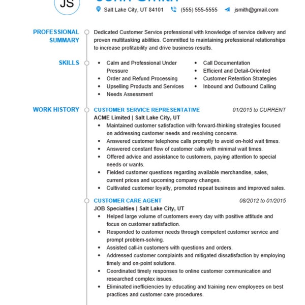 Traditional Resume Template - Etsy