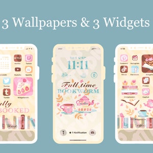 Cute Bookworm App Icon Set Book Lovers IOS Icon Set iPhone Icons for ...