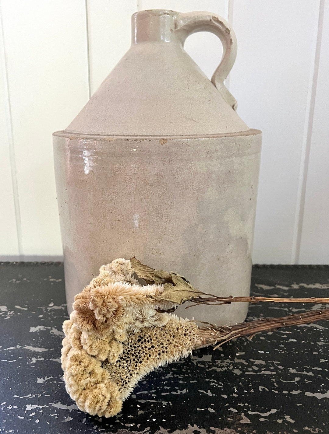 VINTAGE | Large Stoneware Jug | Vintage Stoneware, Primitive Pottery ...