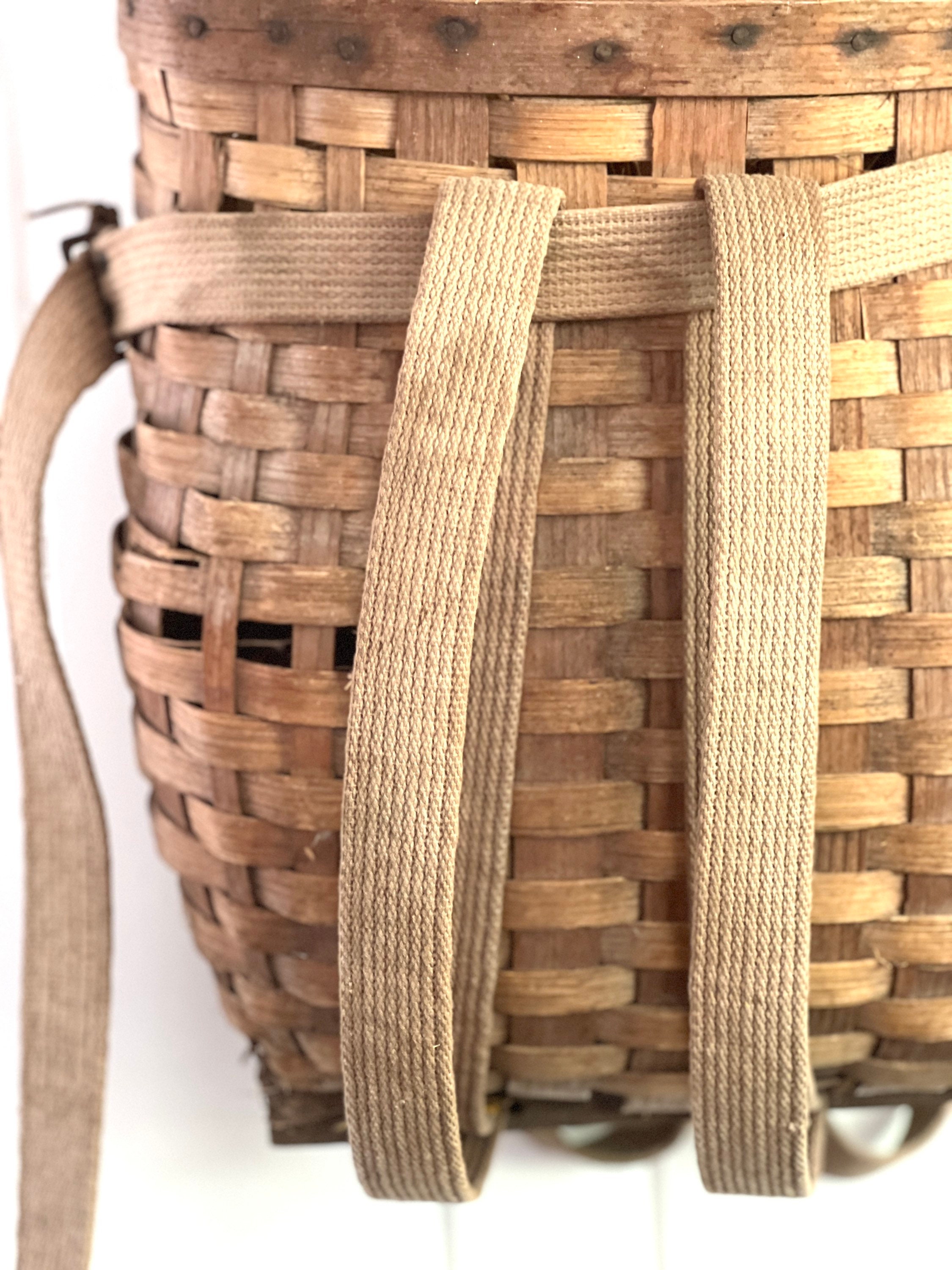 VINTAGE | Trapper’s Andirondak Basket Backpack | Primitive Decor ...
