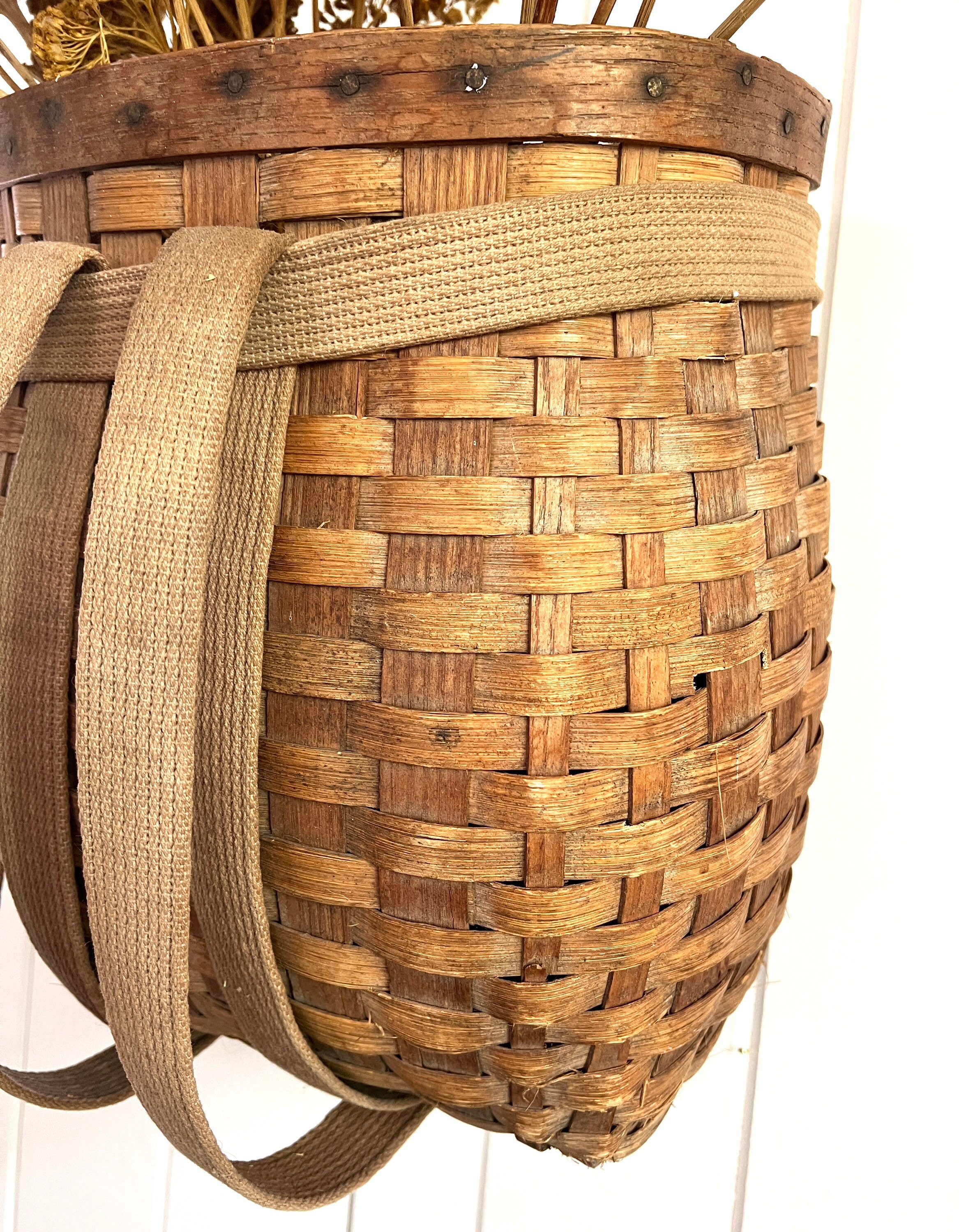 VINTAGE | Trapper’s Andirondak Basket Backpack | Primitive Decor ...