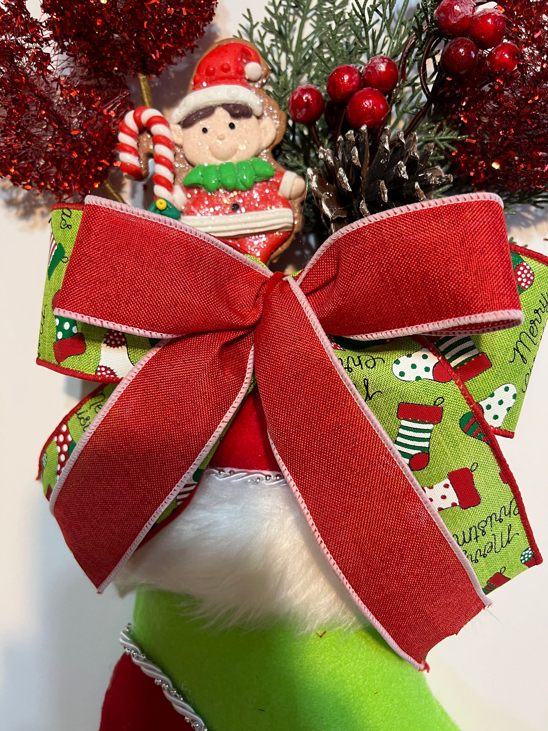 Christmas Stocking Wreath Attachment - Etsy