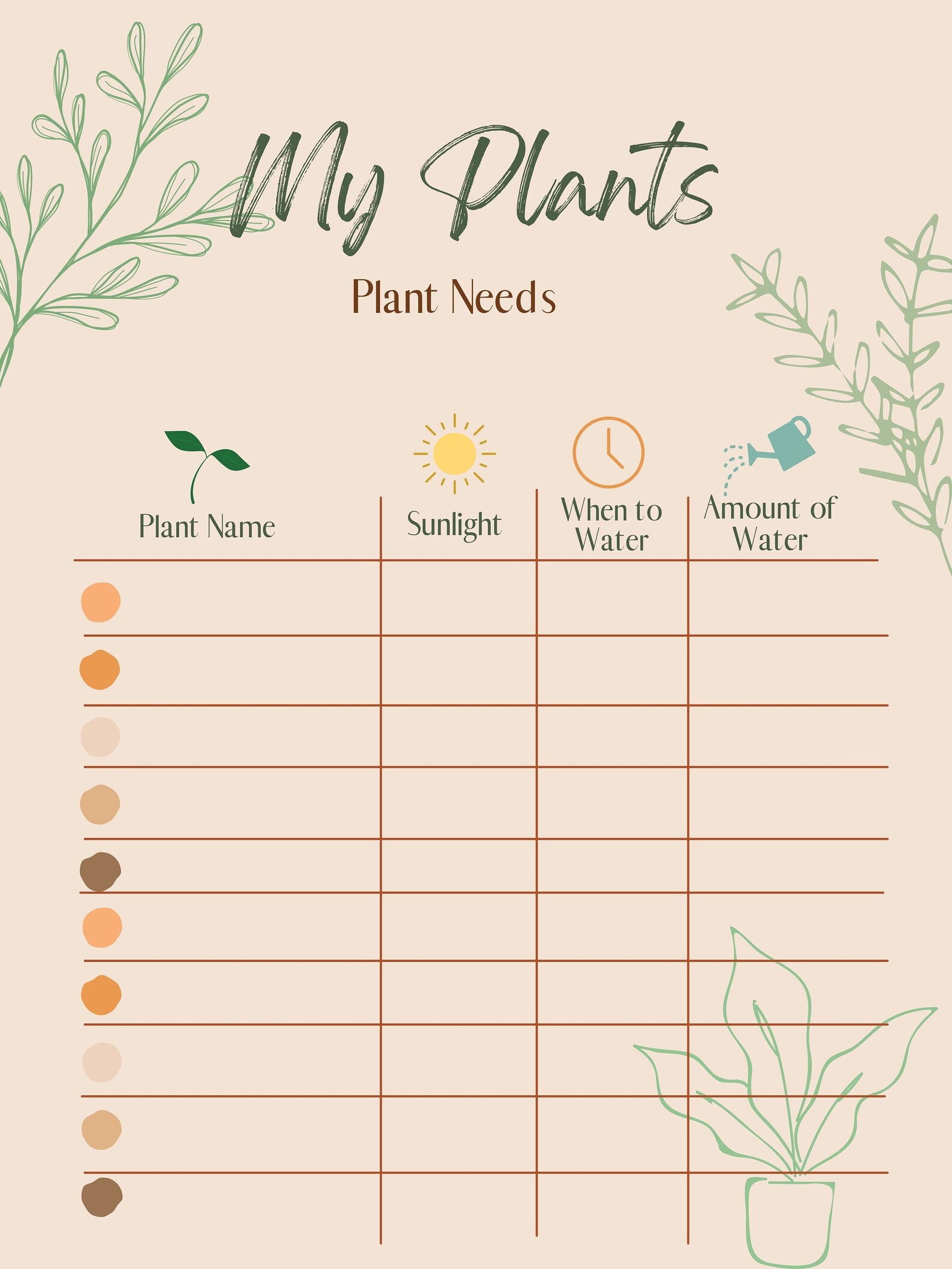 Plant Tracker Digital Download - Etsy
