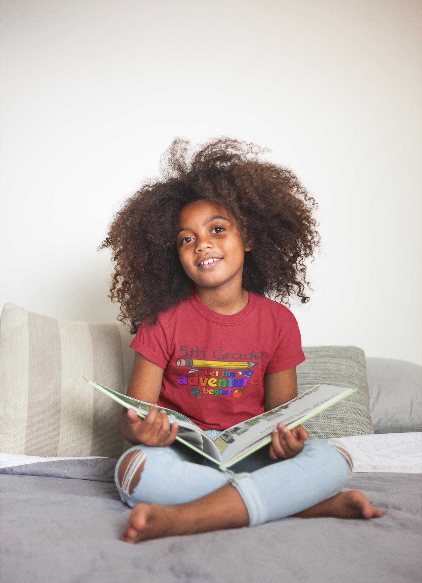 1st Grade Kids Heavy Cotton™ Tee Let the Adventure Begin First Day of ...