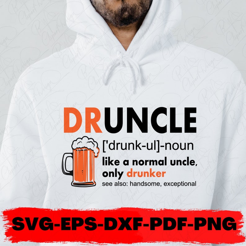 Druncle Like a Dad Only Drunker Clipart Black and White - Etsy