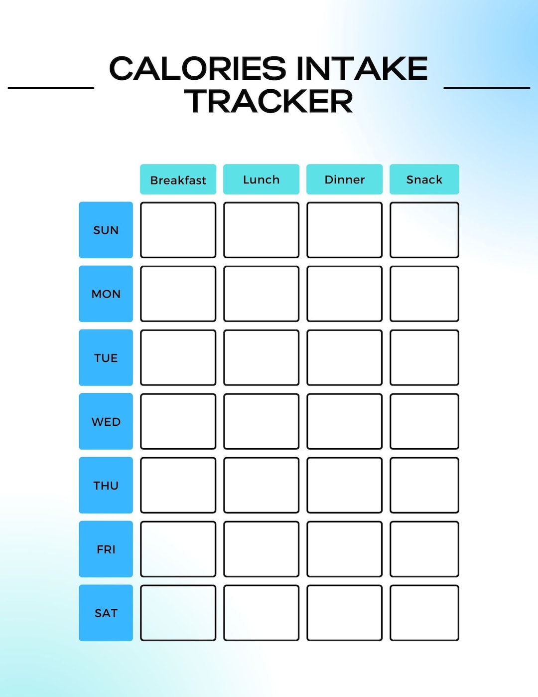 Calorie Intake Tracker - Etsy