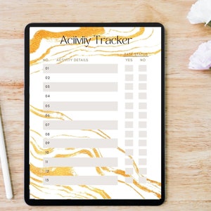 Activity Tracker Digital, Printable Tracker Fillable PDF Active - Etsy