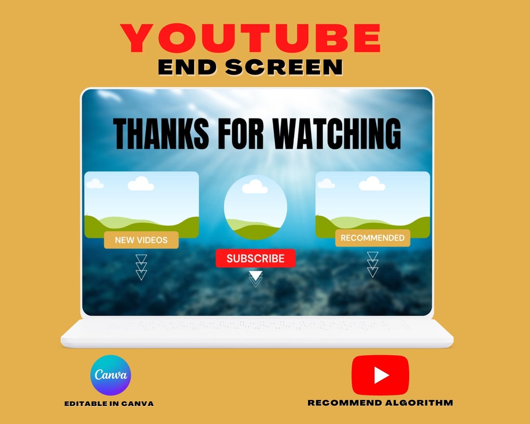 Youtube Outro End Screen | Youtube Channel Art | Instant Download - Etsy