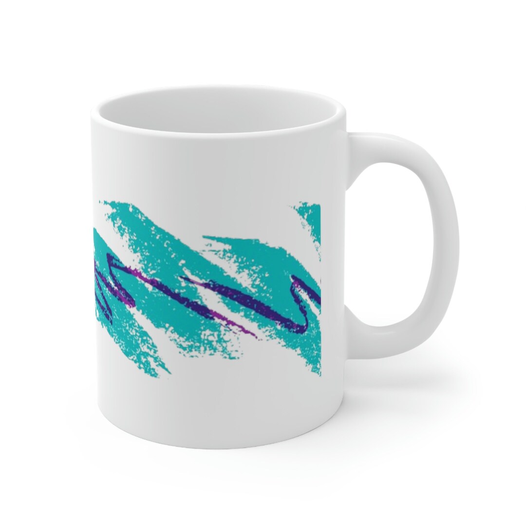 90s Jazz Design Mug - Novelty Mug - Great Gift Mug - White, Ceramic, 11 ...
