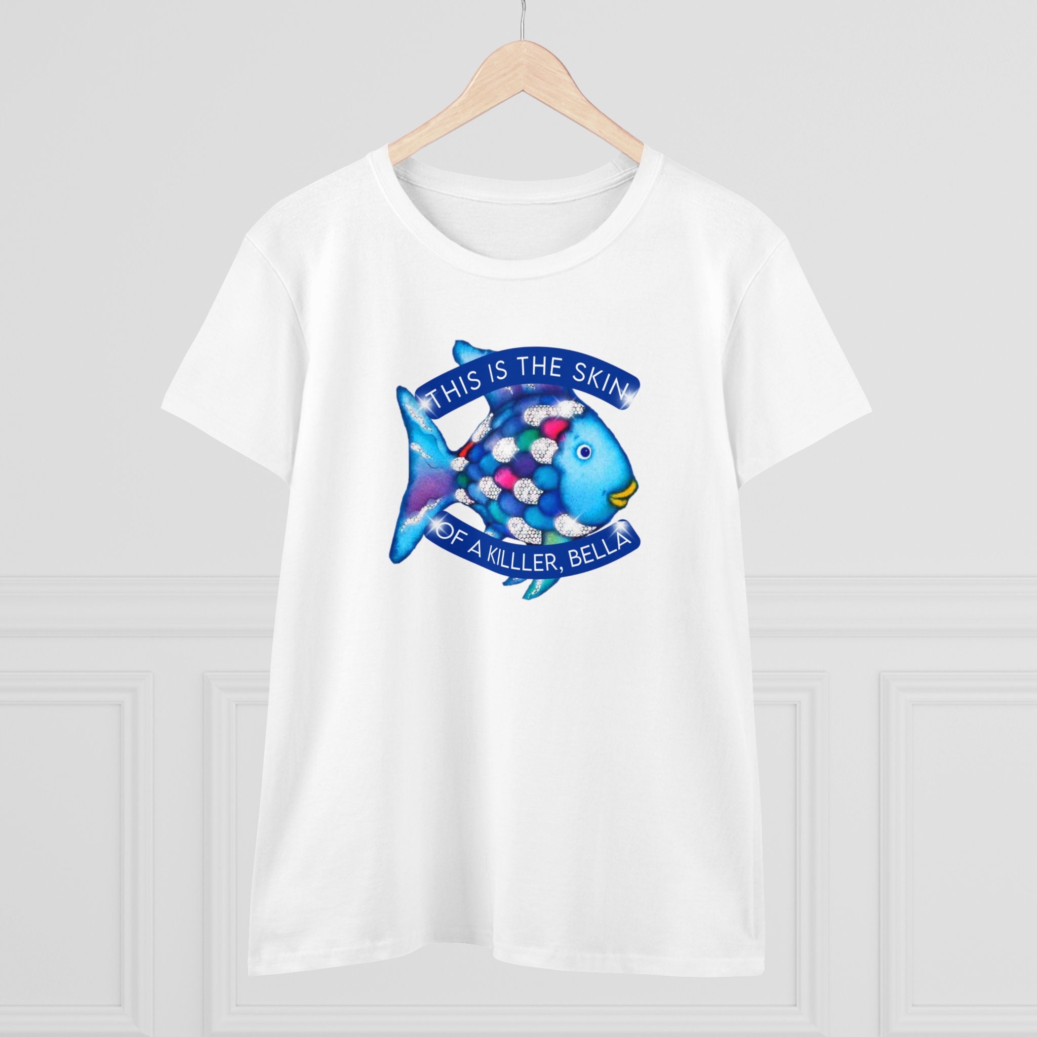 Rainbow Sparkle Fish this is the Skin of a Killer, Bella Funny T-shirt ...