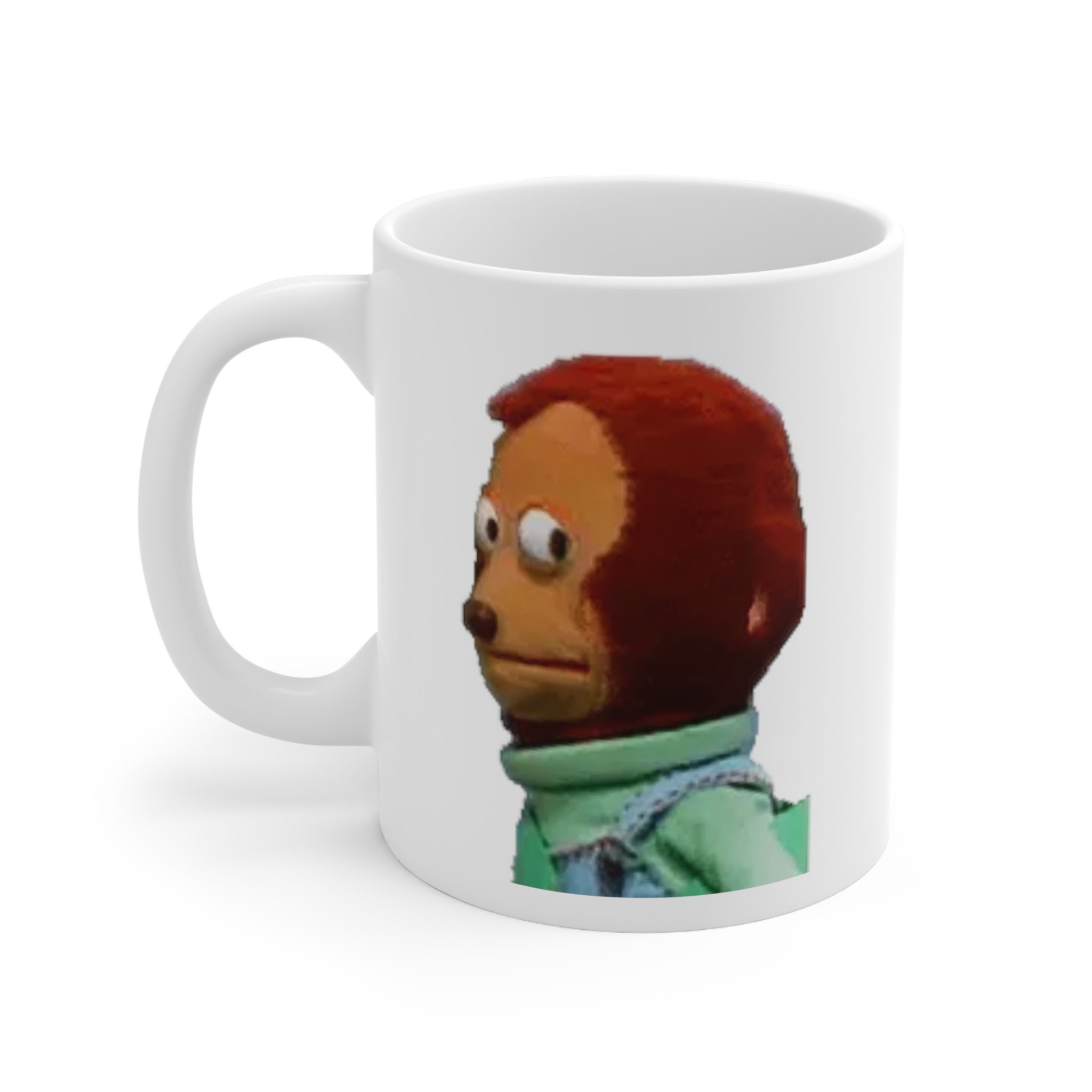 Monkey Puppet Meme Mug - Hilarious Gift - Awkward Side Eye - Funny Mugs ...