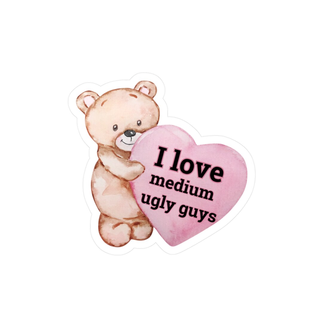 3x4 Vinyl Sticker Cute Teddy Bear With Heart i Love - Etsy