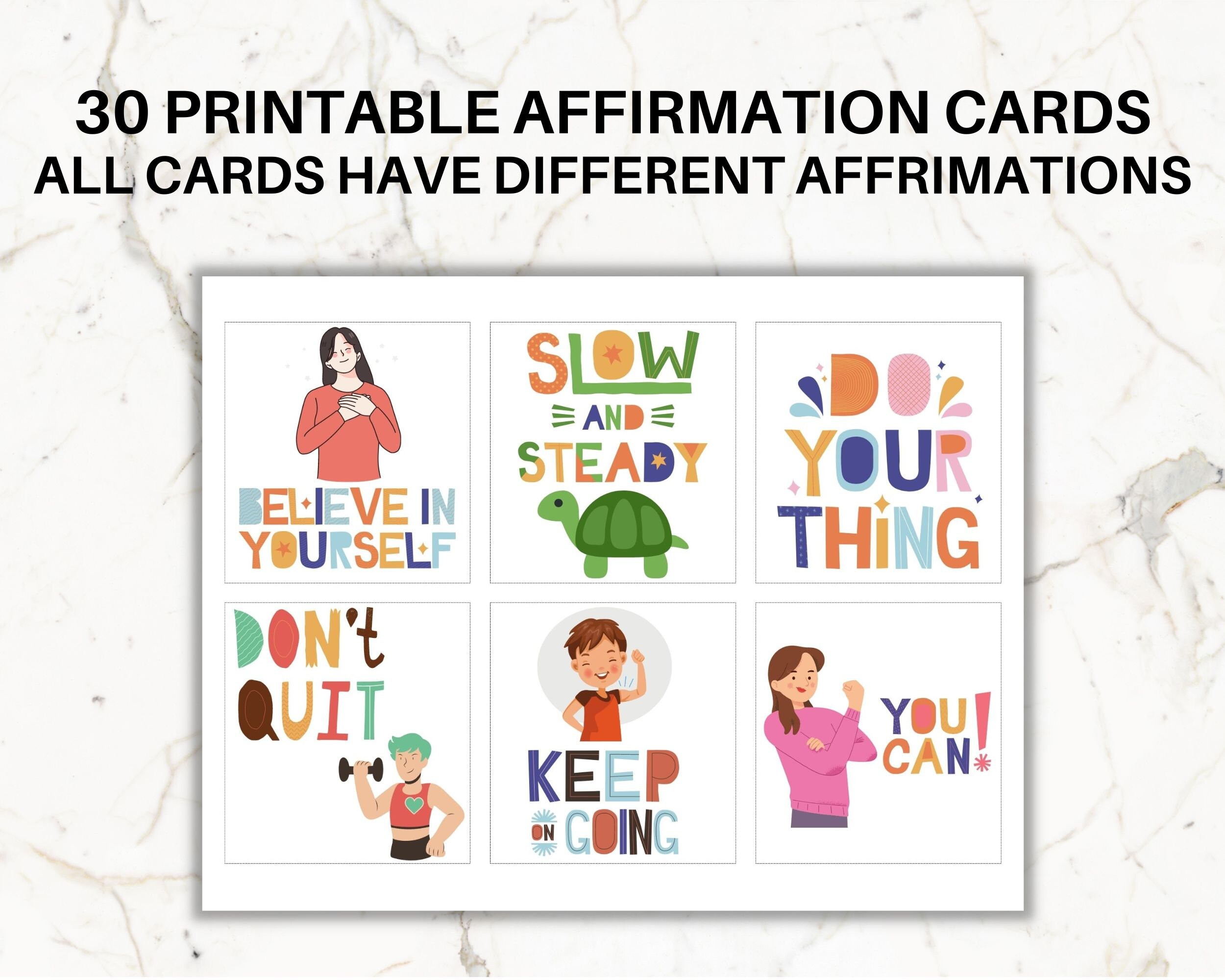Children's Positive Affirmation Cards | Set of 30 Printable Kids ...