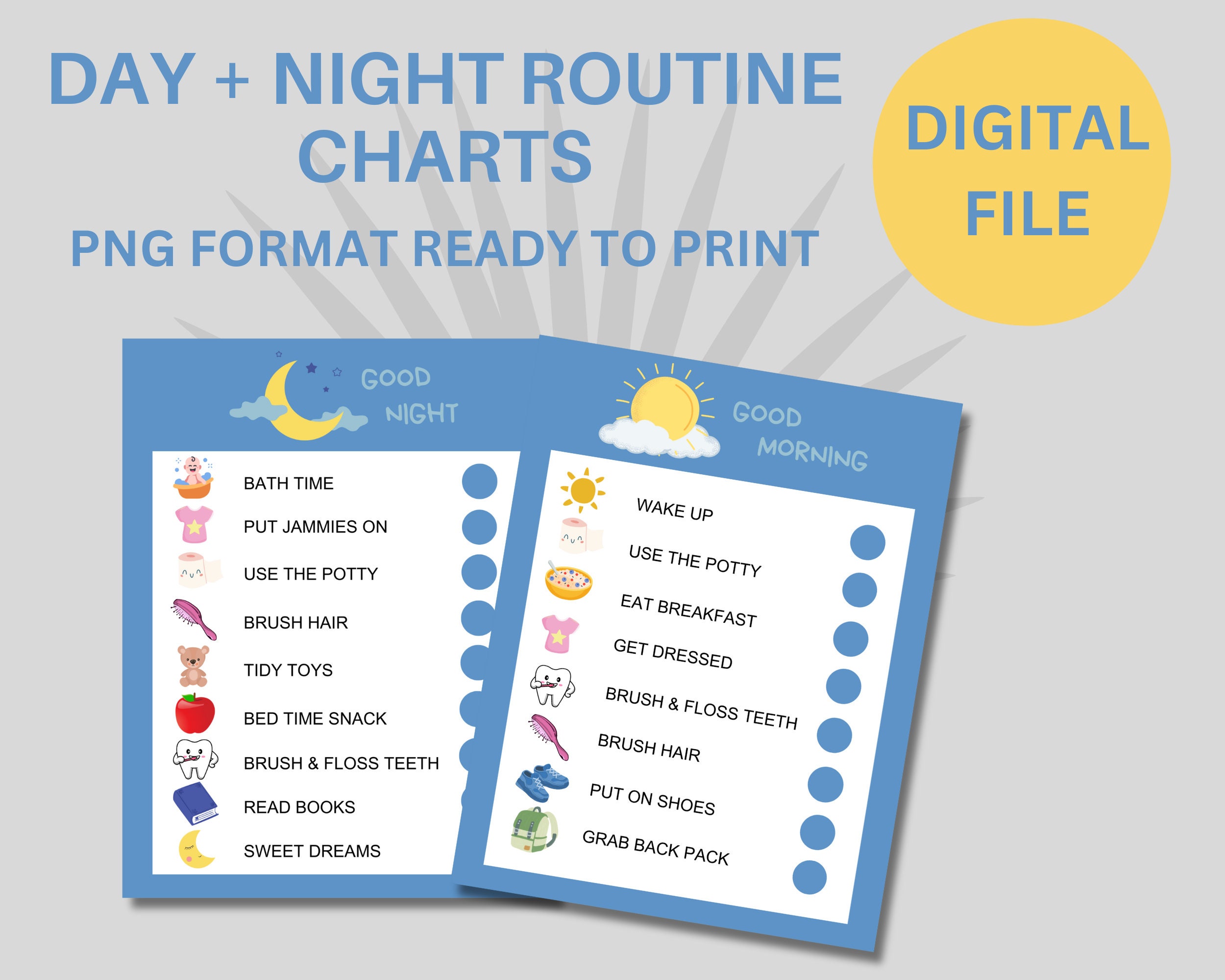 Morning Routine for Kids, Ready for School Routine Chart, Printable ...