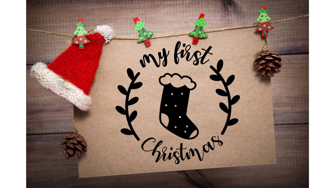 My First Christmas Art Graphic Instant PNG Digital Download Printable ...