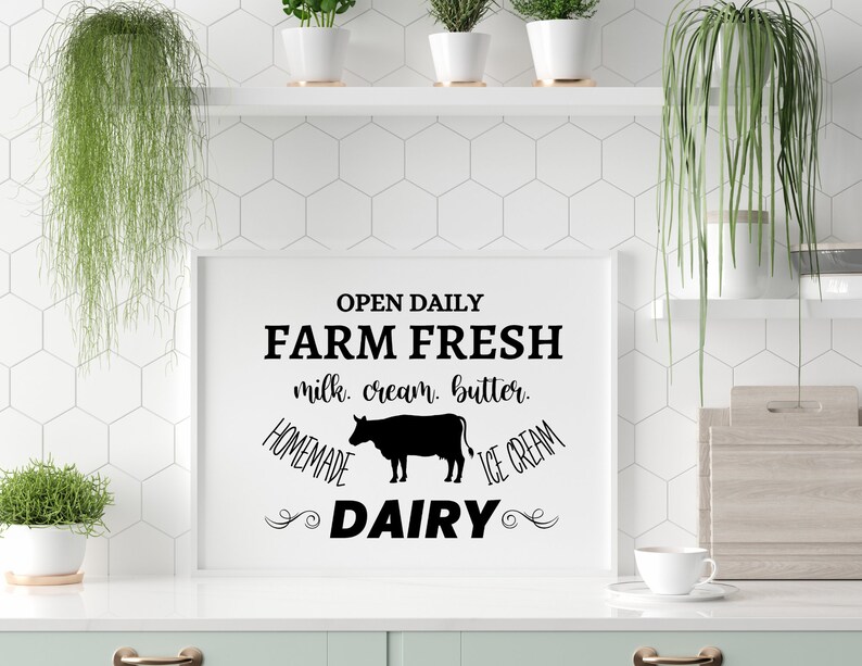 Farm Fresh Dairy Graphic SVG PNG Instant Digital Download | Printable ...