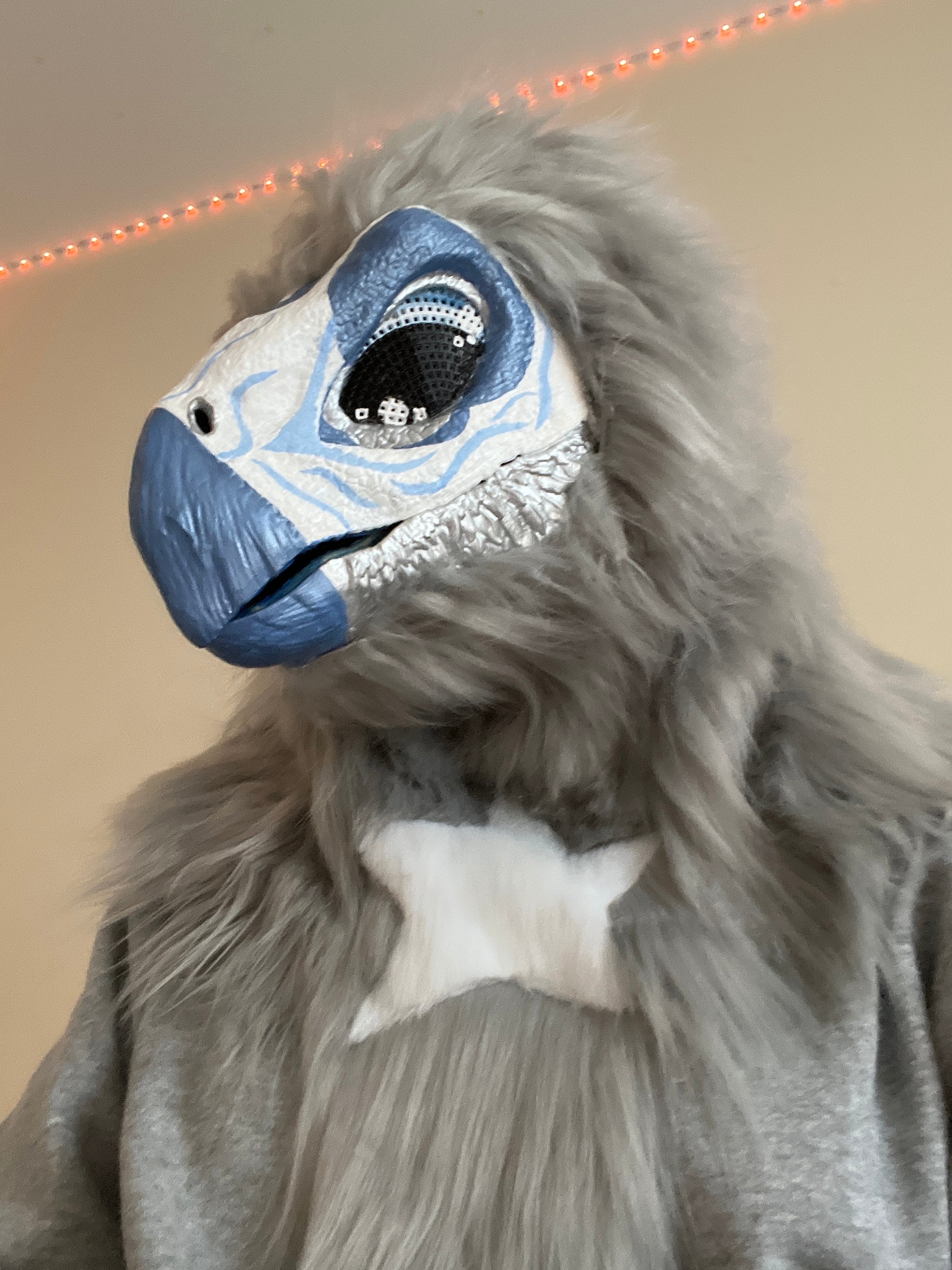 Blue Gray Dino Bird Furry Mask Fursuit - Etsy