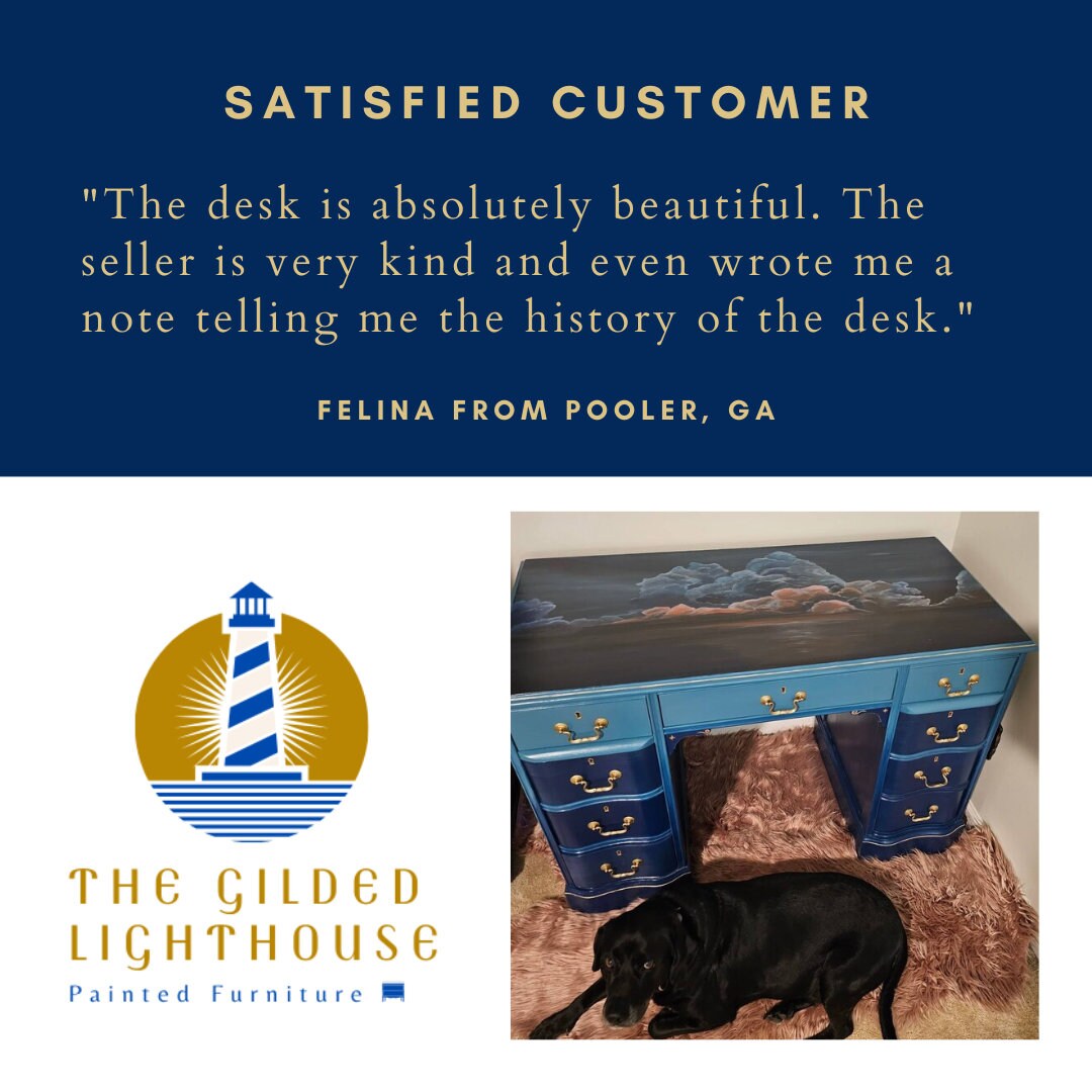 SOLD Cloud Dream Desk, Desk, Desks, Desk Decor, Hand-painted, Clouds ...