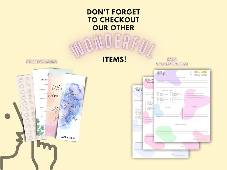 Printable Bookmarks, Set of Printable Bookmarks, Digital Bookmarks ...