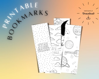 Printable Bookmarks, Set of Printable Bookmarks, Digital Bookmarks ...