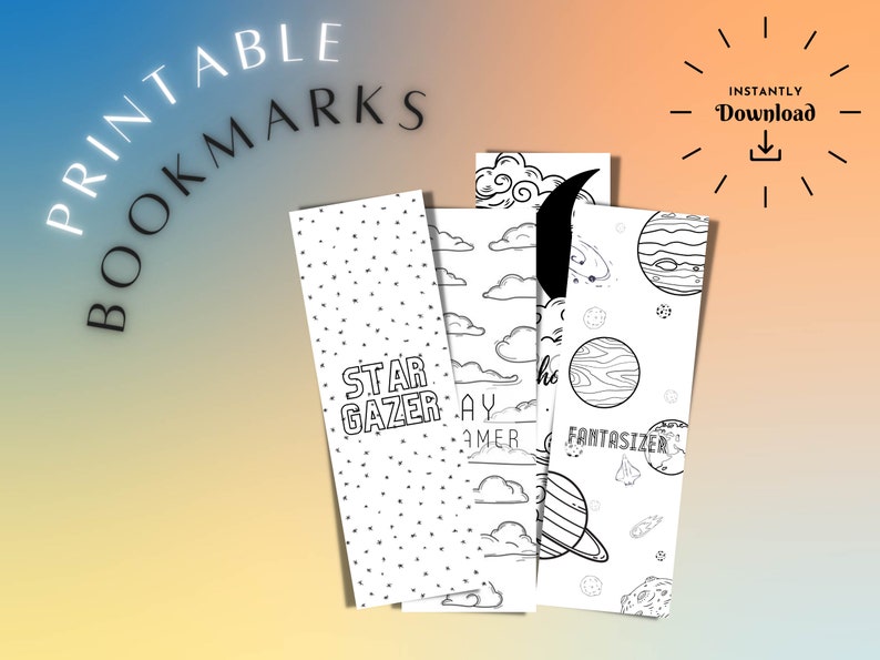 Printable Bookmarks Set of Printable Bookmarks Digital - Etsy