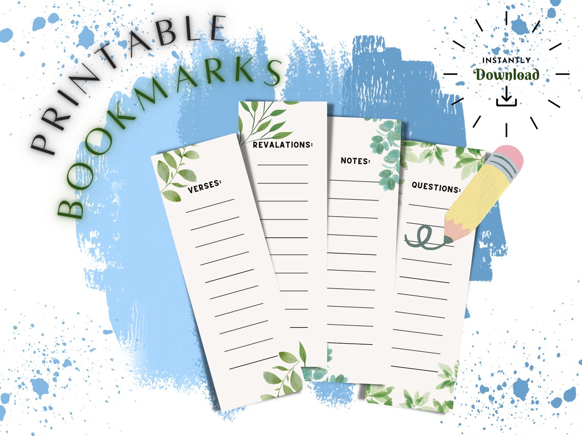 Printable Bookmarks, Set of Printable Bookmarks, Digital Bookmarks ...