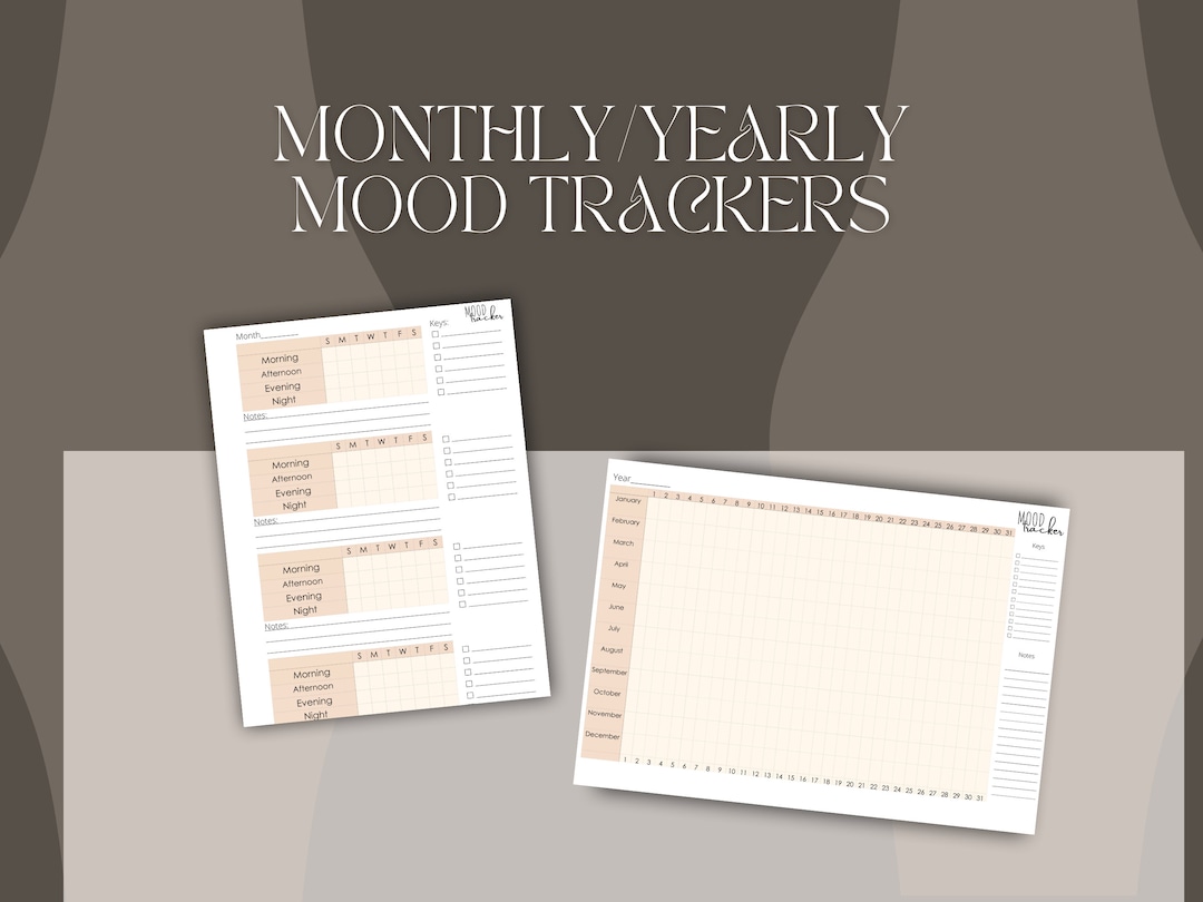 Monthly/yearly Mood Tracker Printable Mood Tracker Mood Tracker Happy ...