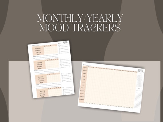 Monthly/yearly Mood Tracker Printable Mood Tracker Mood - Etsy