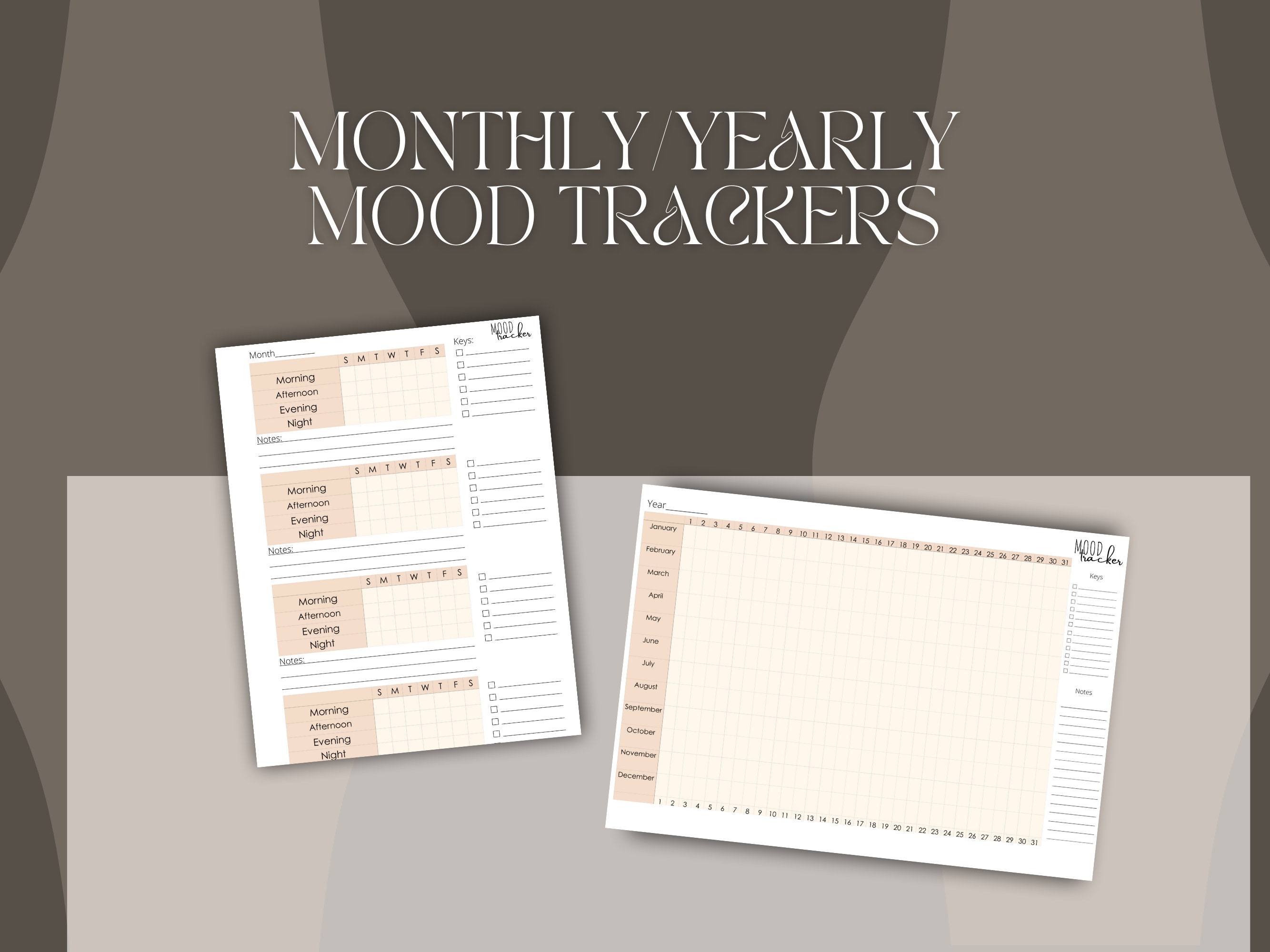 Monthly/yearly Mood Tracker Printable Mood Tracker Mood Tracker Happy ...