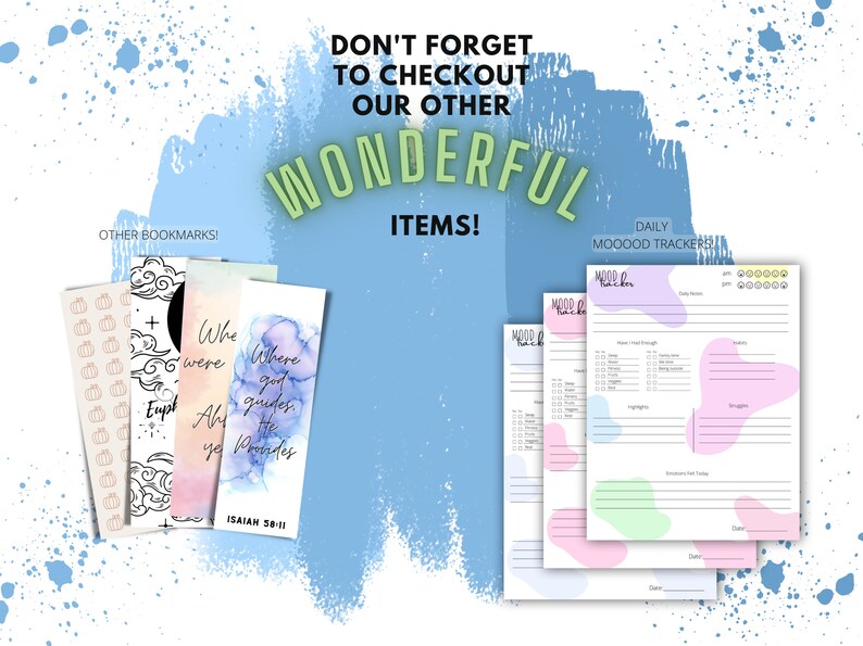 Printable Bookmarks, Set of Printable Bookmarks, Digital Bookmarks ...