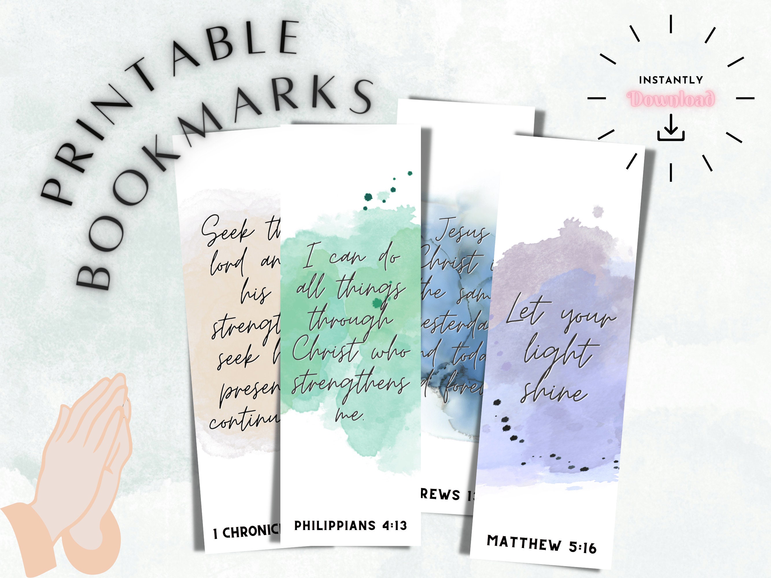 Printable Bookmarks, Set of Printable Bookmarks, Digital Bookmarks ...
