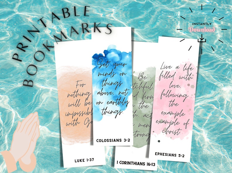 Printable Bookmarks, Set of Printable Bookmarks, Digital Bookmarks ...