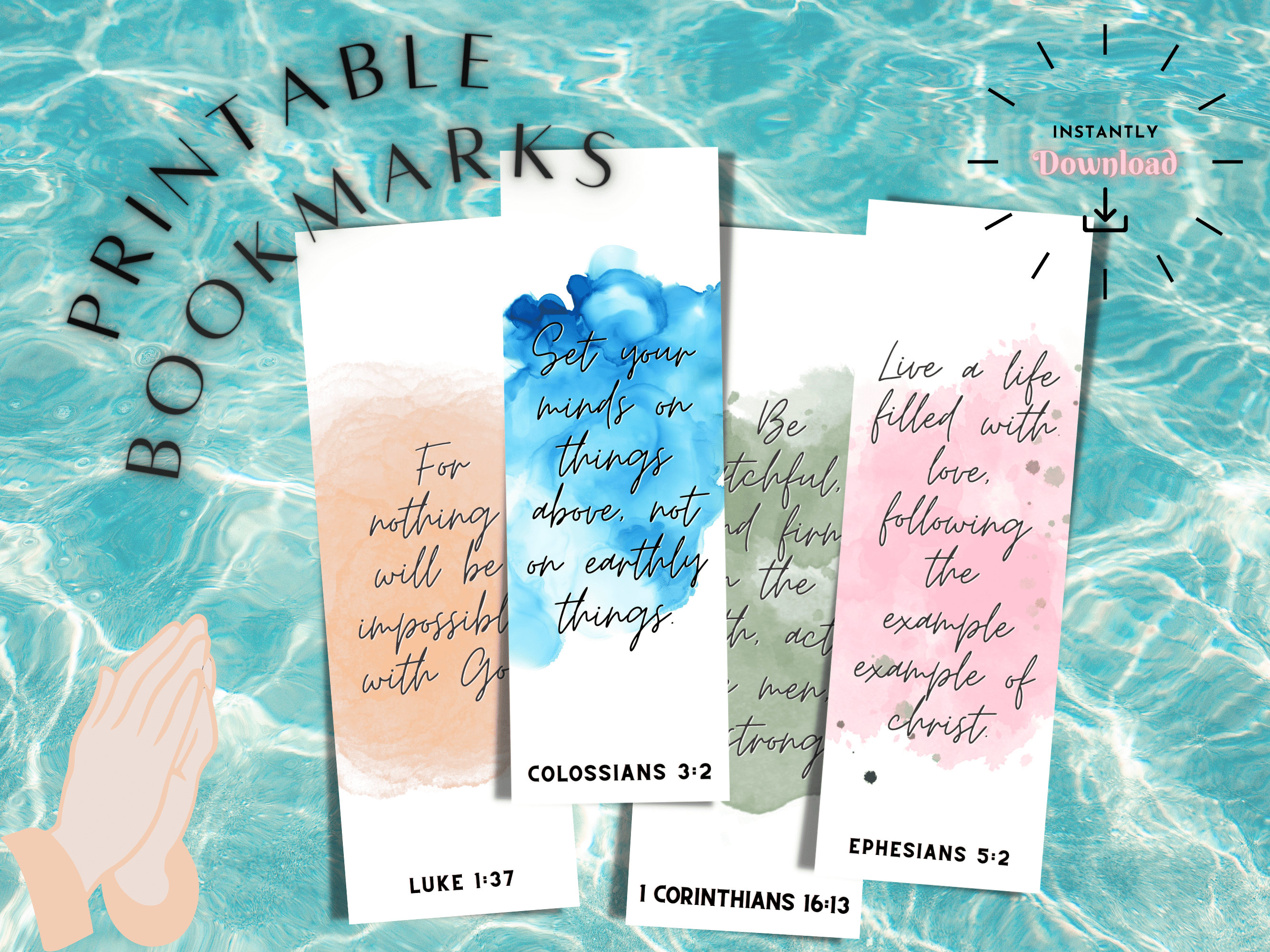 Printable Bookmarks, Set of Printable Bookmarks, Digital Bookmarks ...