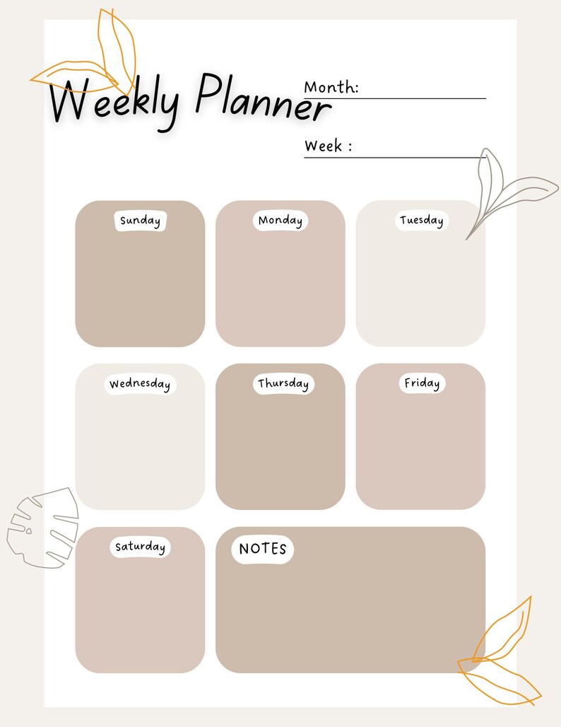 Weekly to Do List Printable, Instant Download, Weekly Planner - Etsy