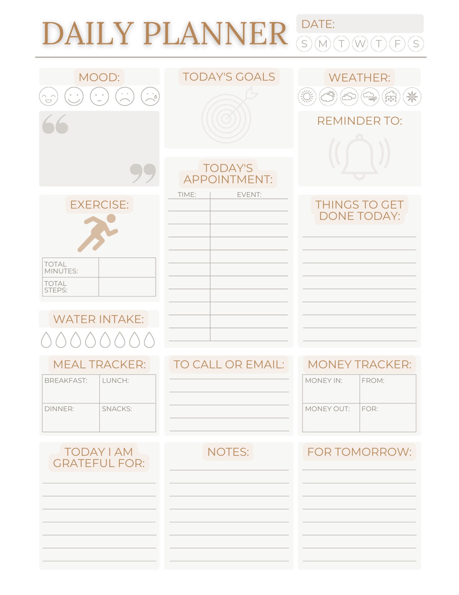 Daily to Do List Printable, Instant Download, Daily Planner - Etsy