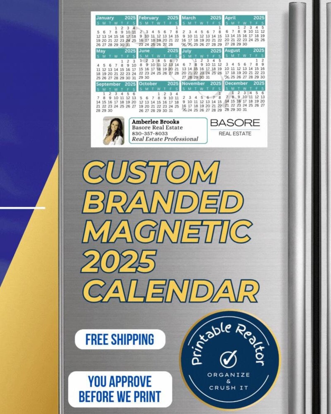 2025 Custom Branded Calendar Magnet for Realtors and Small Business ...