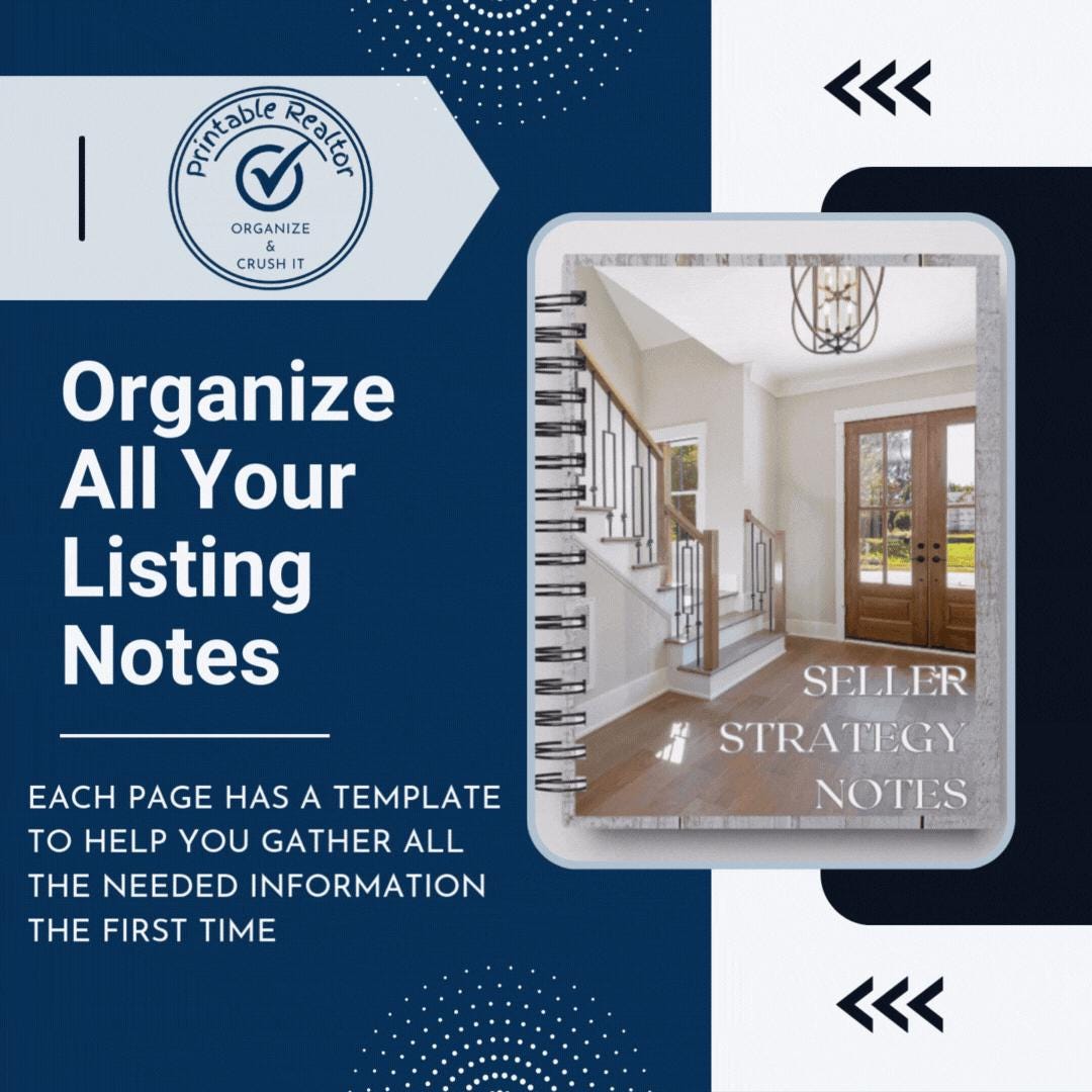 Listing Notebook for Real Estate Agents 8.5"x5.5" Notebook to Organize ...