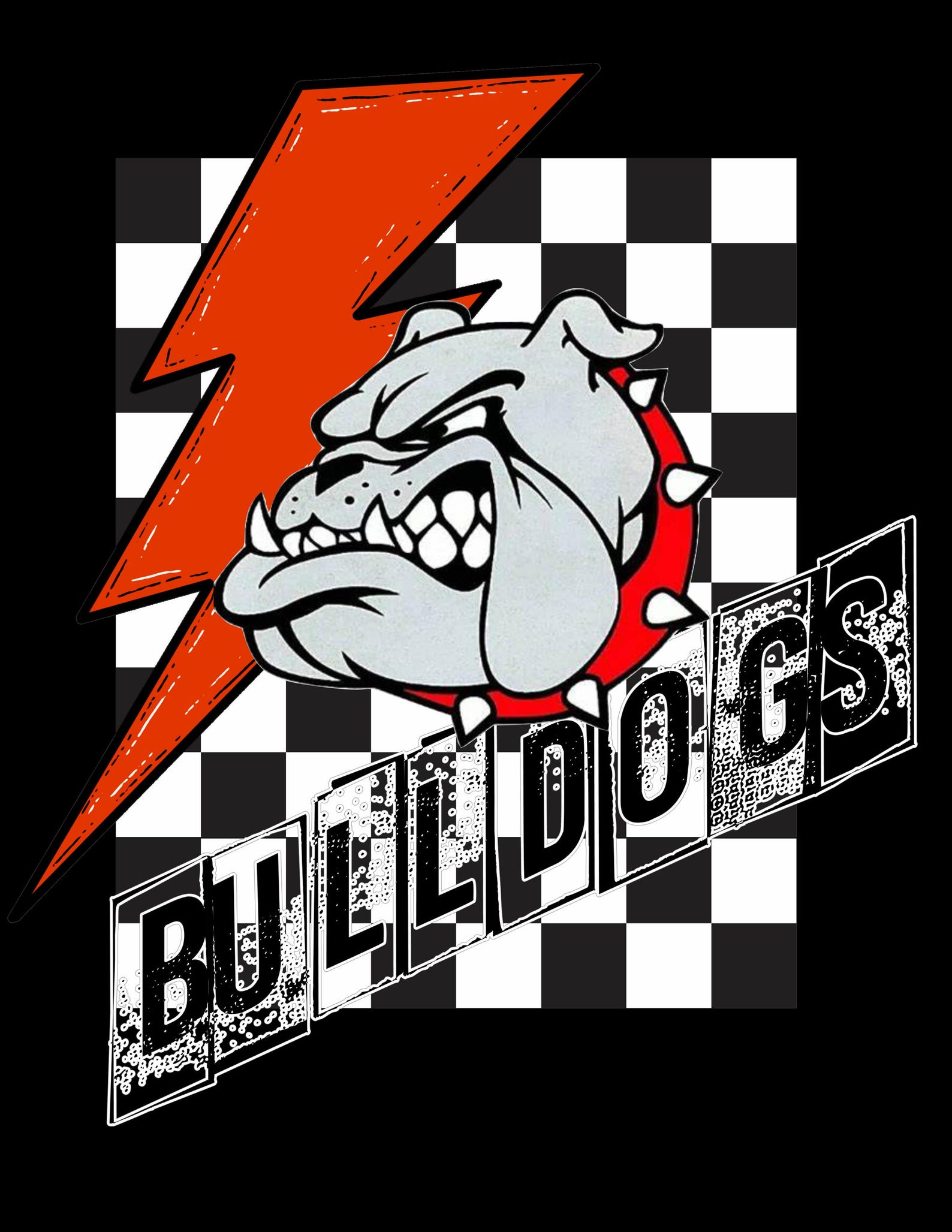 Checkered Bolt Bulldogs Mascot - Etsy