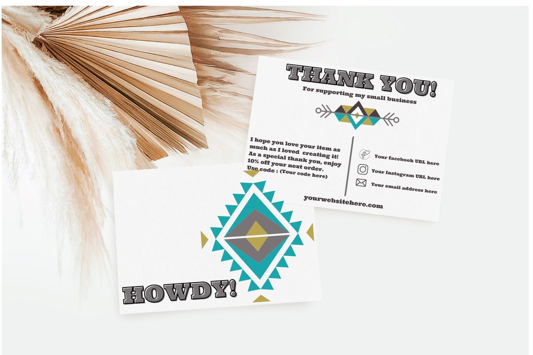 Howdy Thank You Card Editable Canva Template/ Edit With Your Store ...