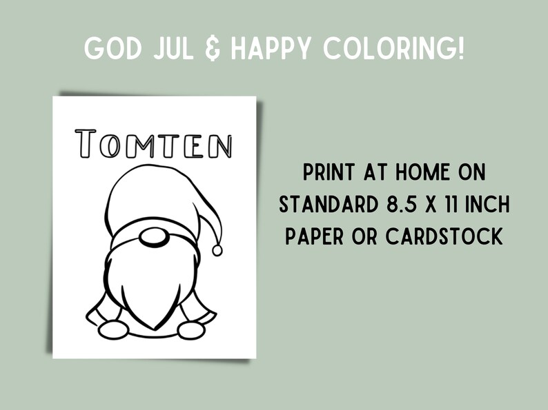 Printable Coloring Pages | Swedish Christmas God Jul | Digital Download ...