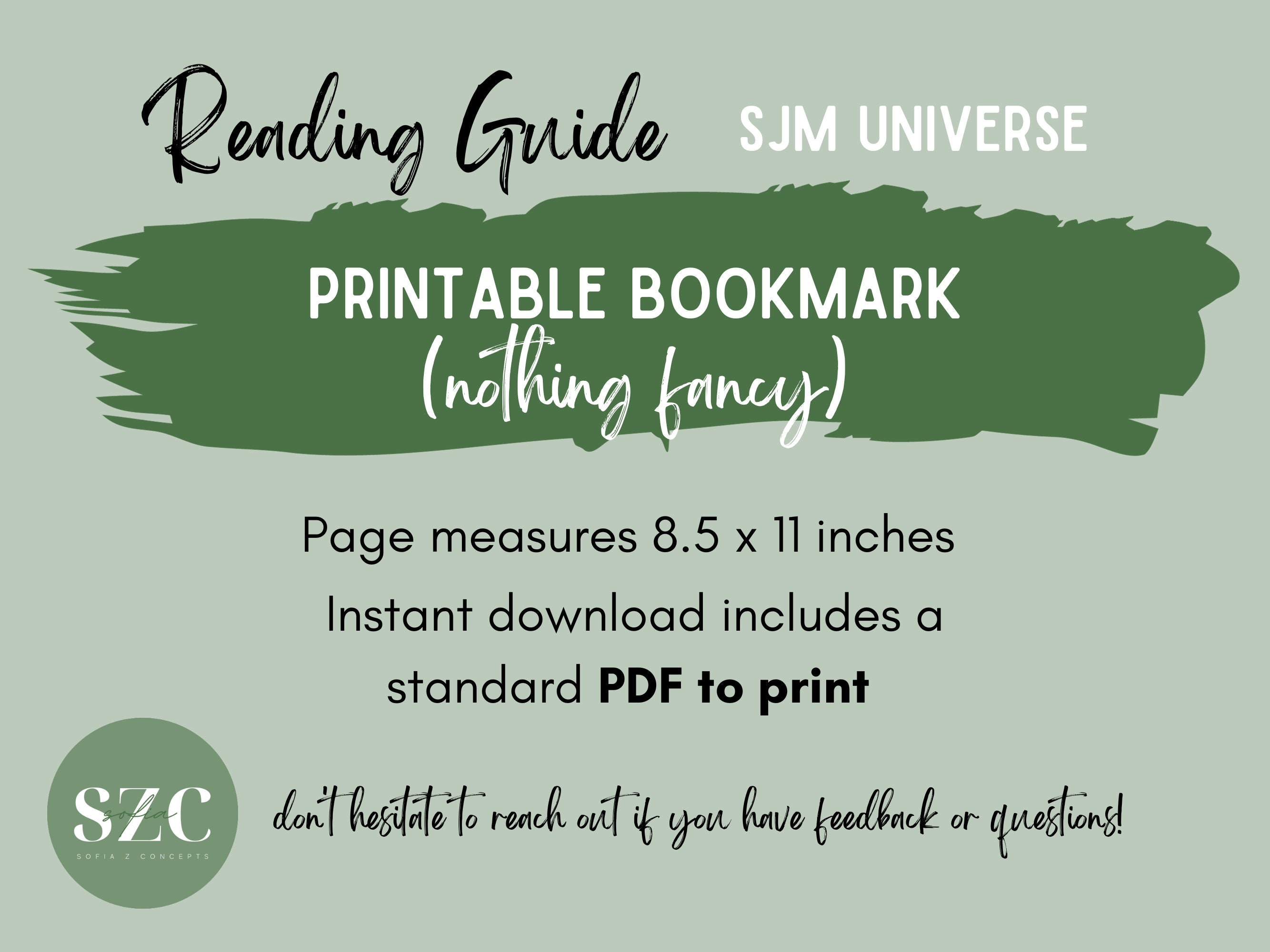 Digital Download - Printable Bookmark - for SJM Universe: Throne of ...