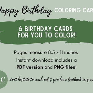 Printable Birthday Cards | Color Your Own Birthday Card | Digital ...