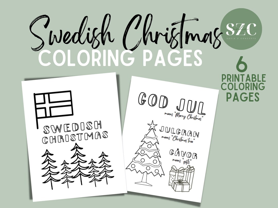 Printable Coloring Pages | Swedish Christmas God Jul | Digital Download ...