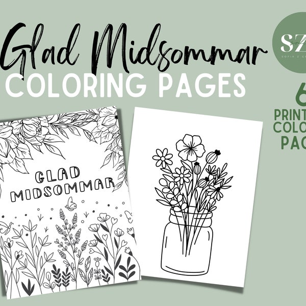 Midsommar Coloring Pages - Etsy